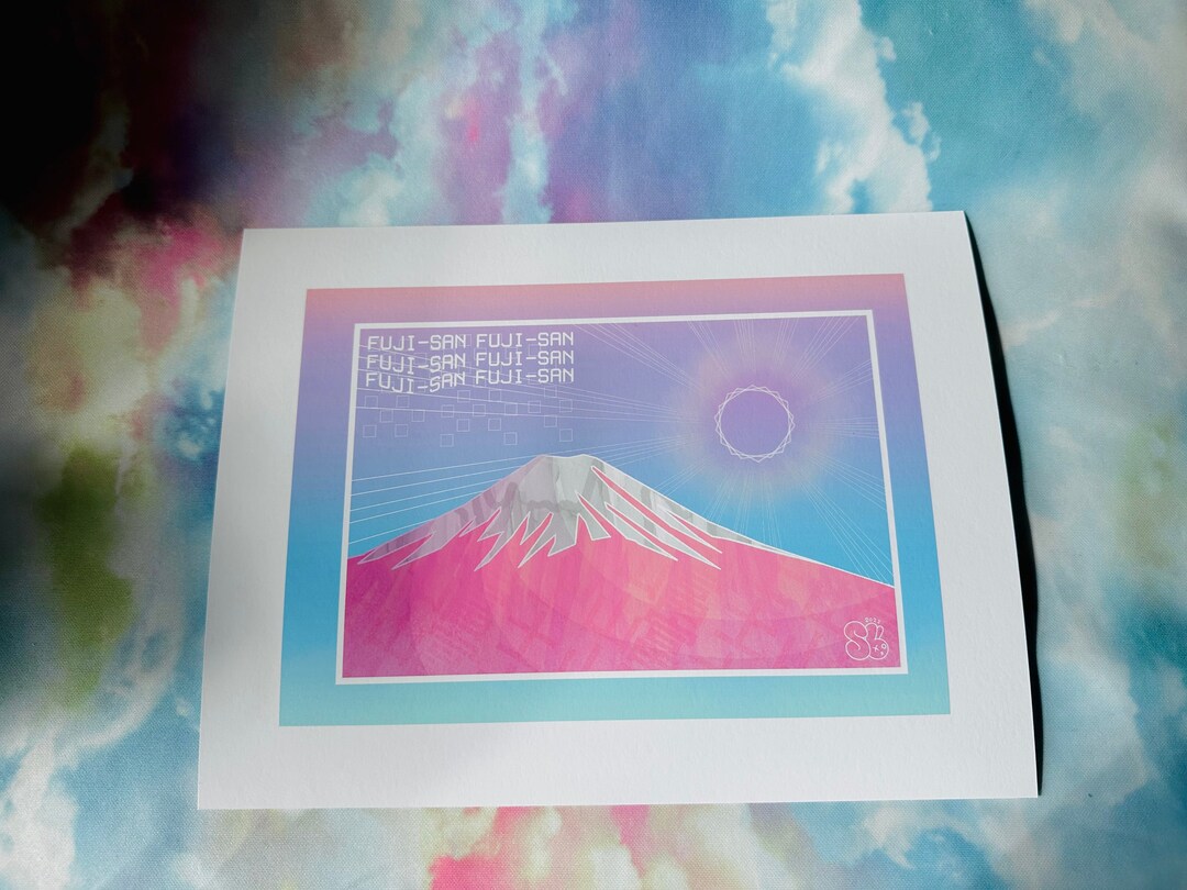 Mount Fuji Print, Giclée Print, Vaporwave Art, Japanese Wall Art ...