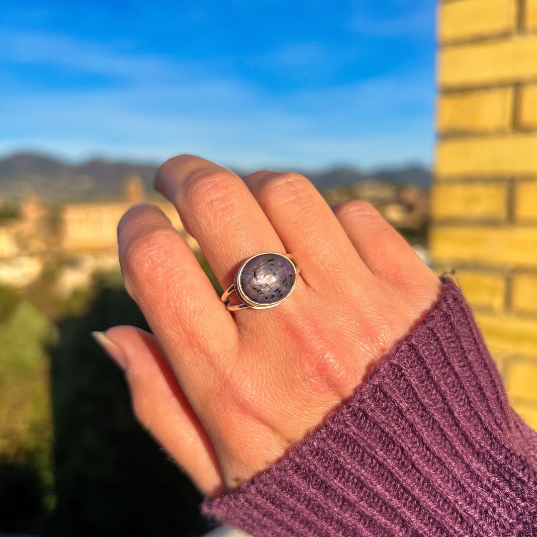 Handcrafted Purple Star Sapphire Ring in Sterling and Fine - Etsy