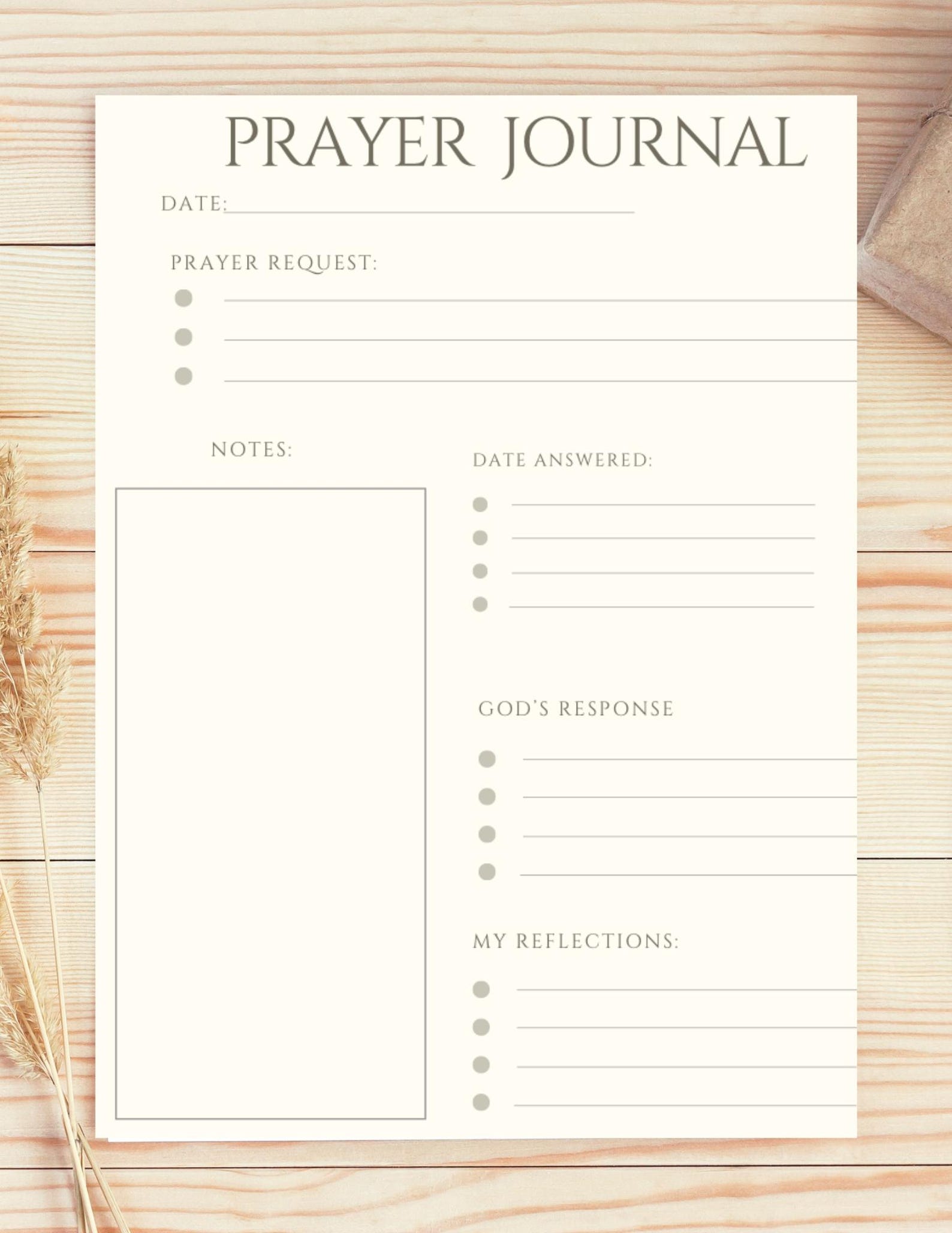 3-page Prayer Journal Printable PDF | Faith Planner Sheets | Daily ...