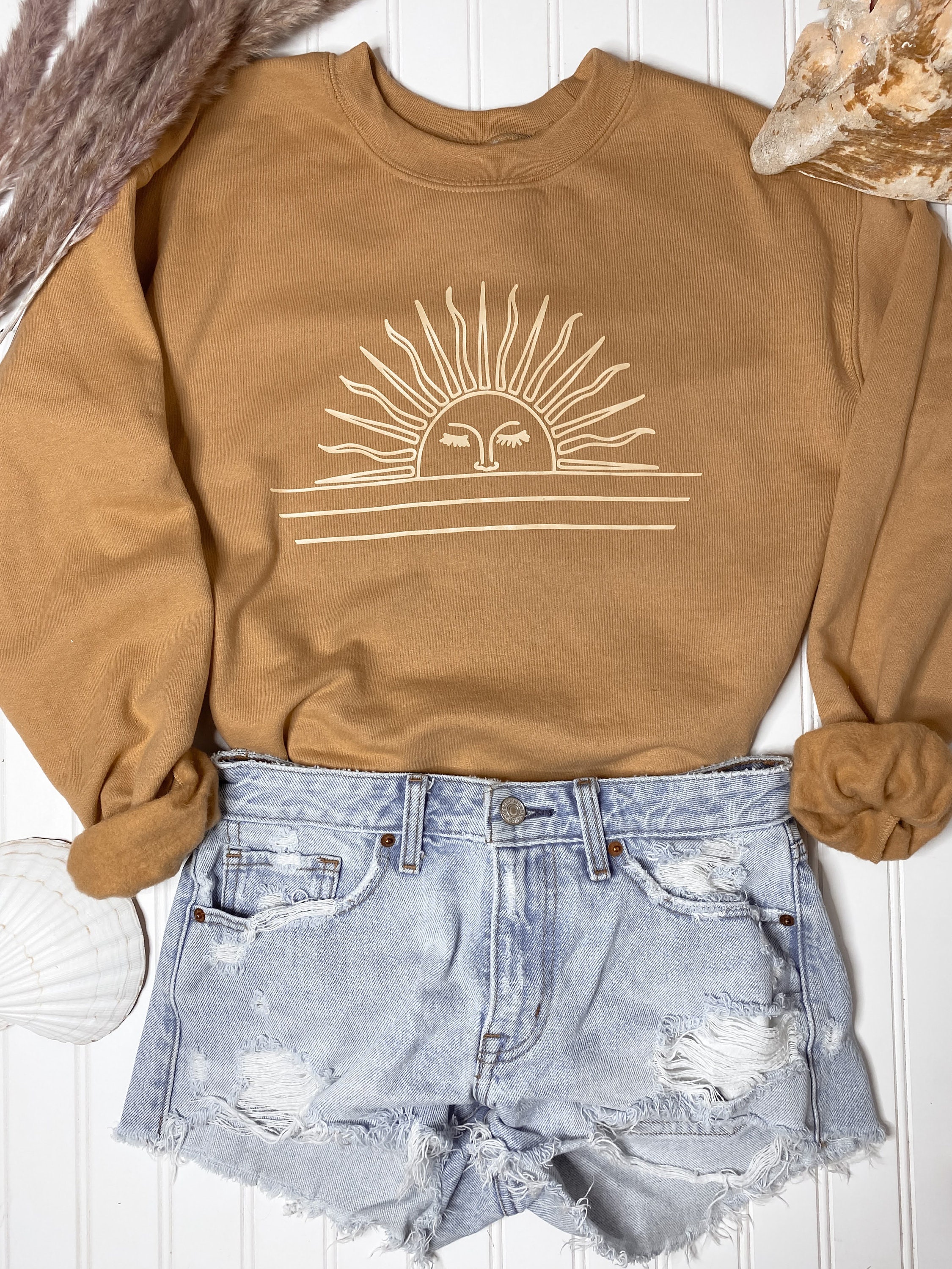 Celestial Sunset Sweatshirt Sun Sweatshirt Beachy | Etsy