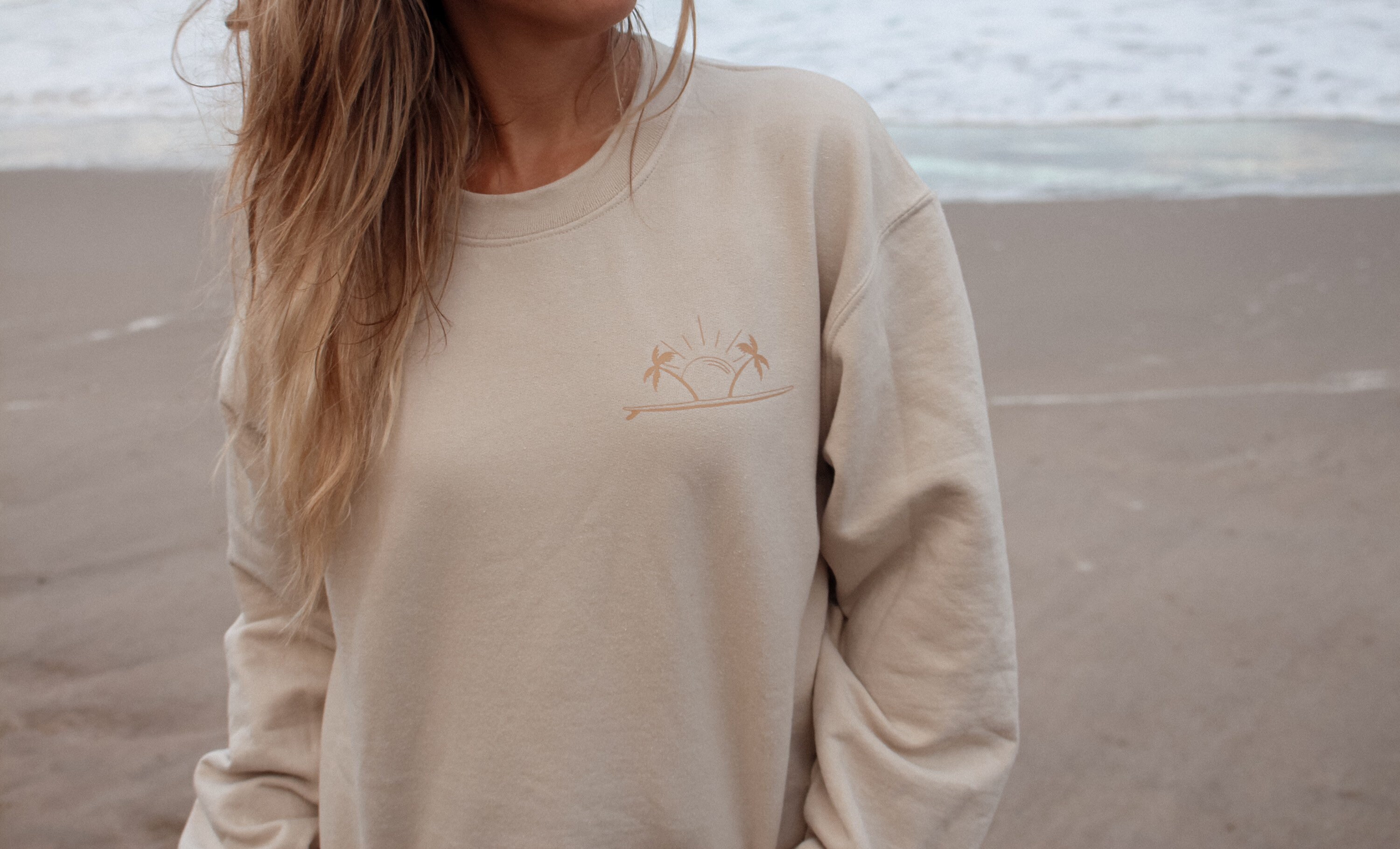Sunrise Palm Tree Sweatshirt Beachy Crewneck Sun - Etsy