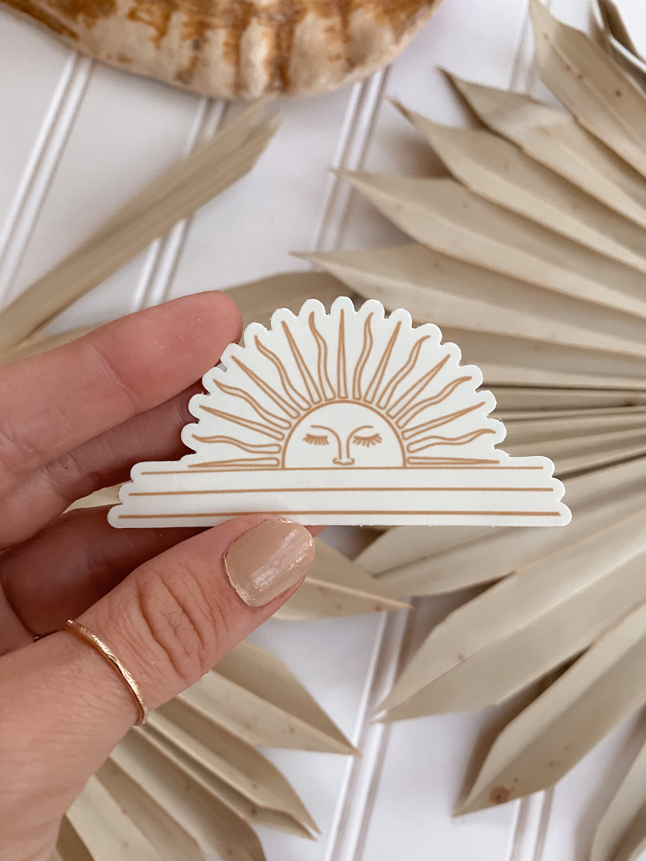 Celestial Sunset Vinyl Sticker Sun Sticker Beach Sticker | Etsy