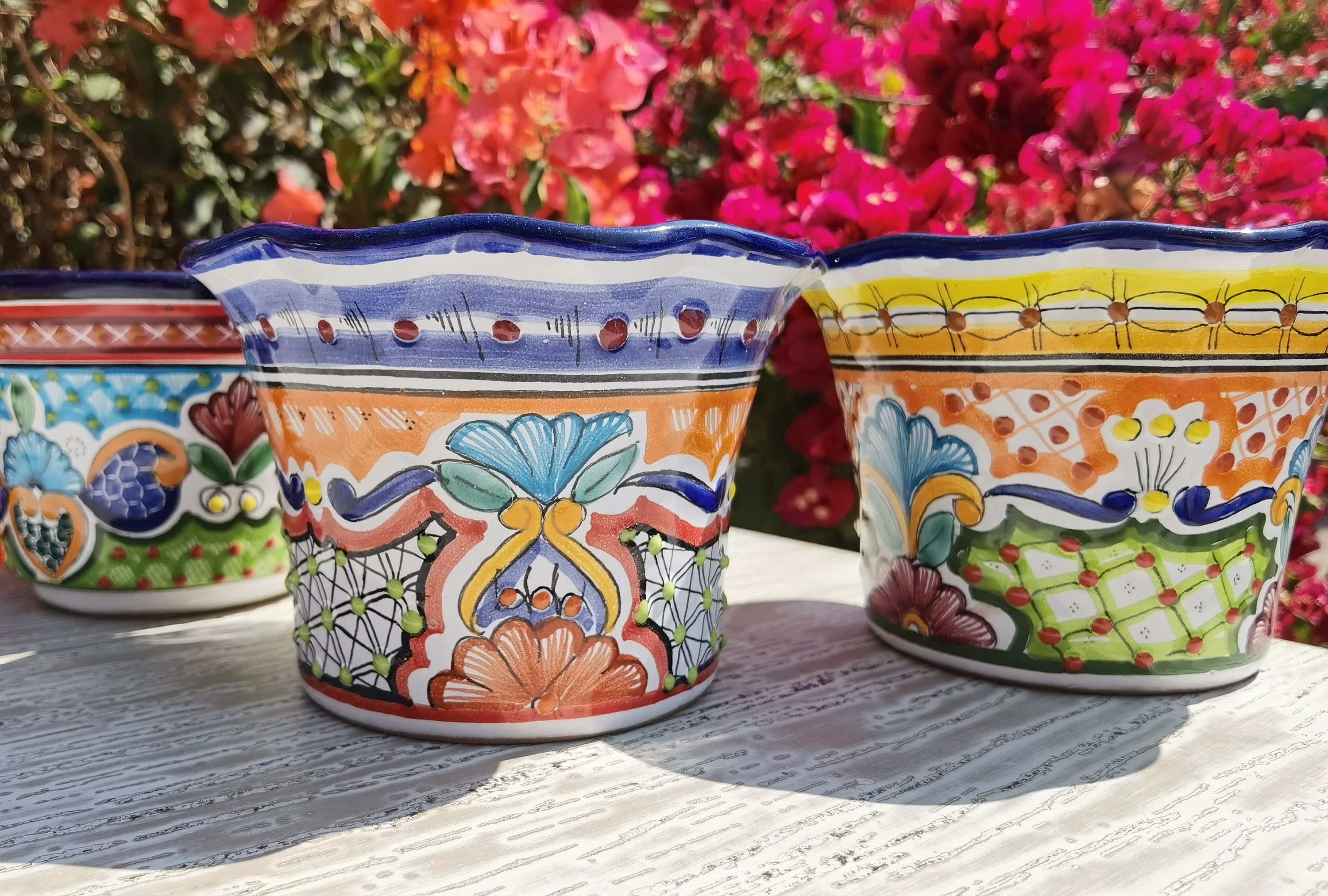 Mexican Flower Pot Planter talavera | Etsy