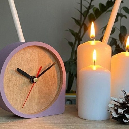WOODEN Modern Table Clock Small Desk Clock Wood Clock for - Etsy