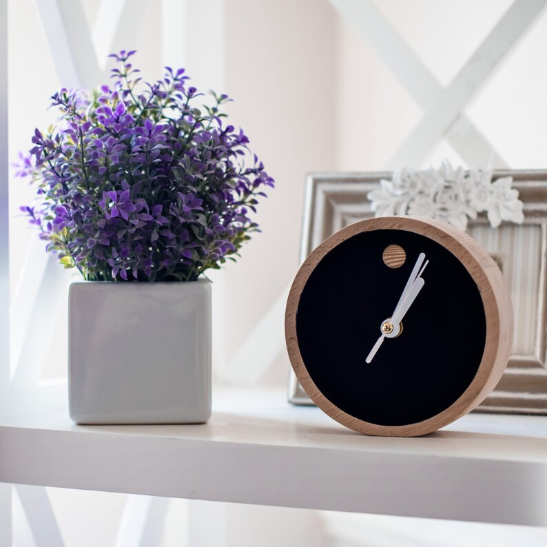 Handmade Beech Table Quartz Designer Free Standing Clock - Minimalist ...