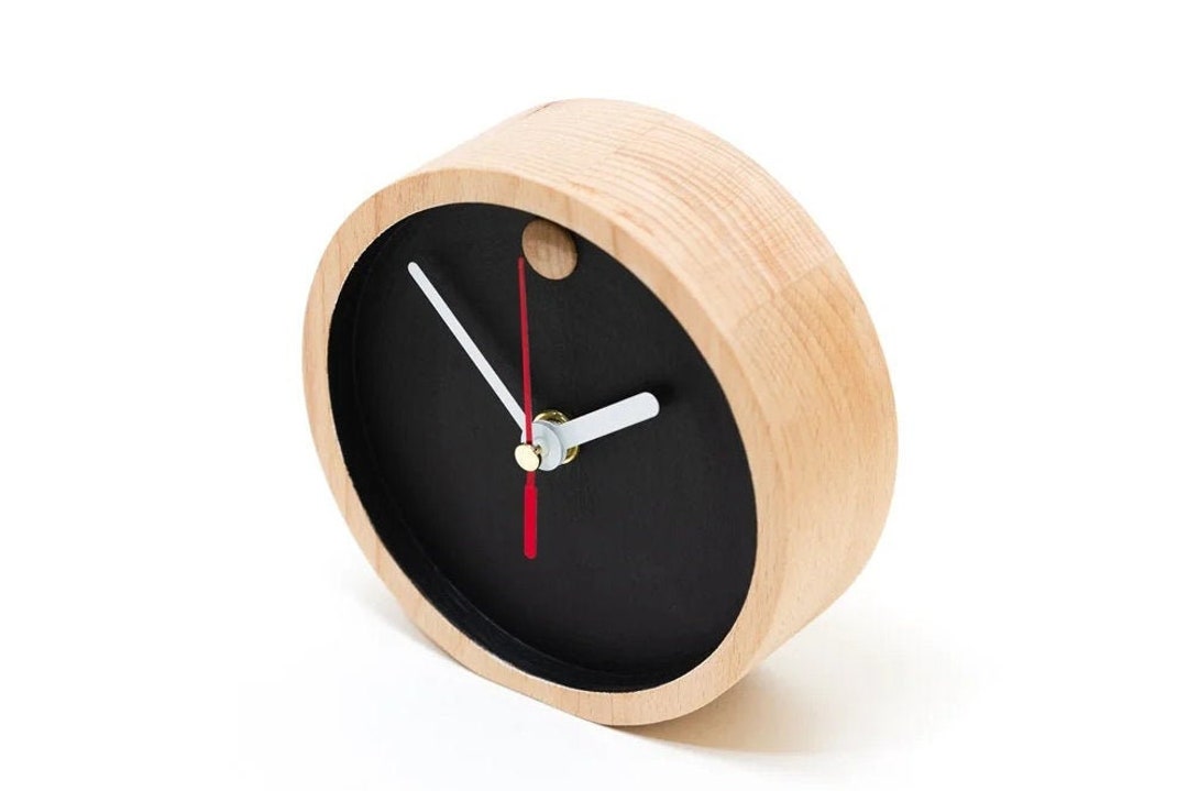 Handmade Beech Table Quartz Designer Free Standing Clock - Minimalist ...