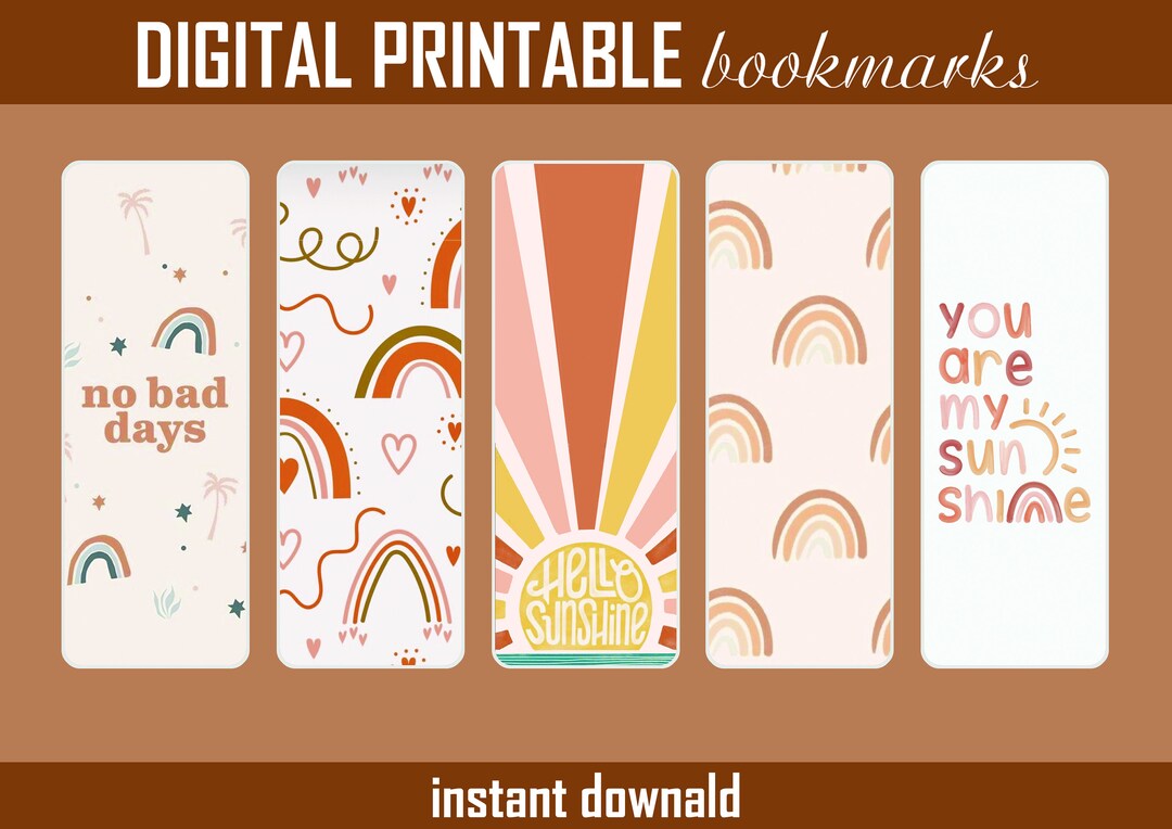 Printable Boho Bookmarks Bookmarks for Women Digital Book Mark Boho ...