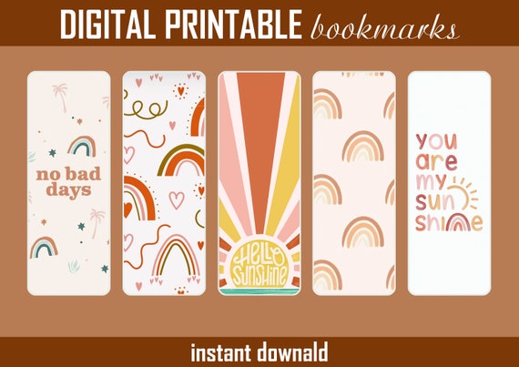 Printable Boho Bookmarks Bookmarks for Women Digital Book | Etsy