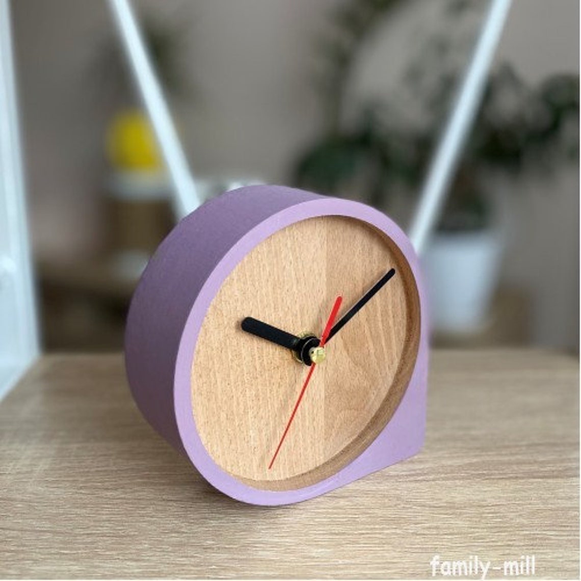 Natural Wood Table Clock Small Standing Minimal No Ticking - Etsy