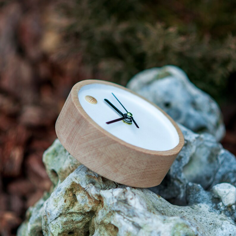 Minimalist Modern White Desk Clock Scandinavian Aesthetic | Etsy