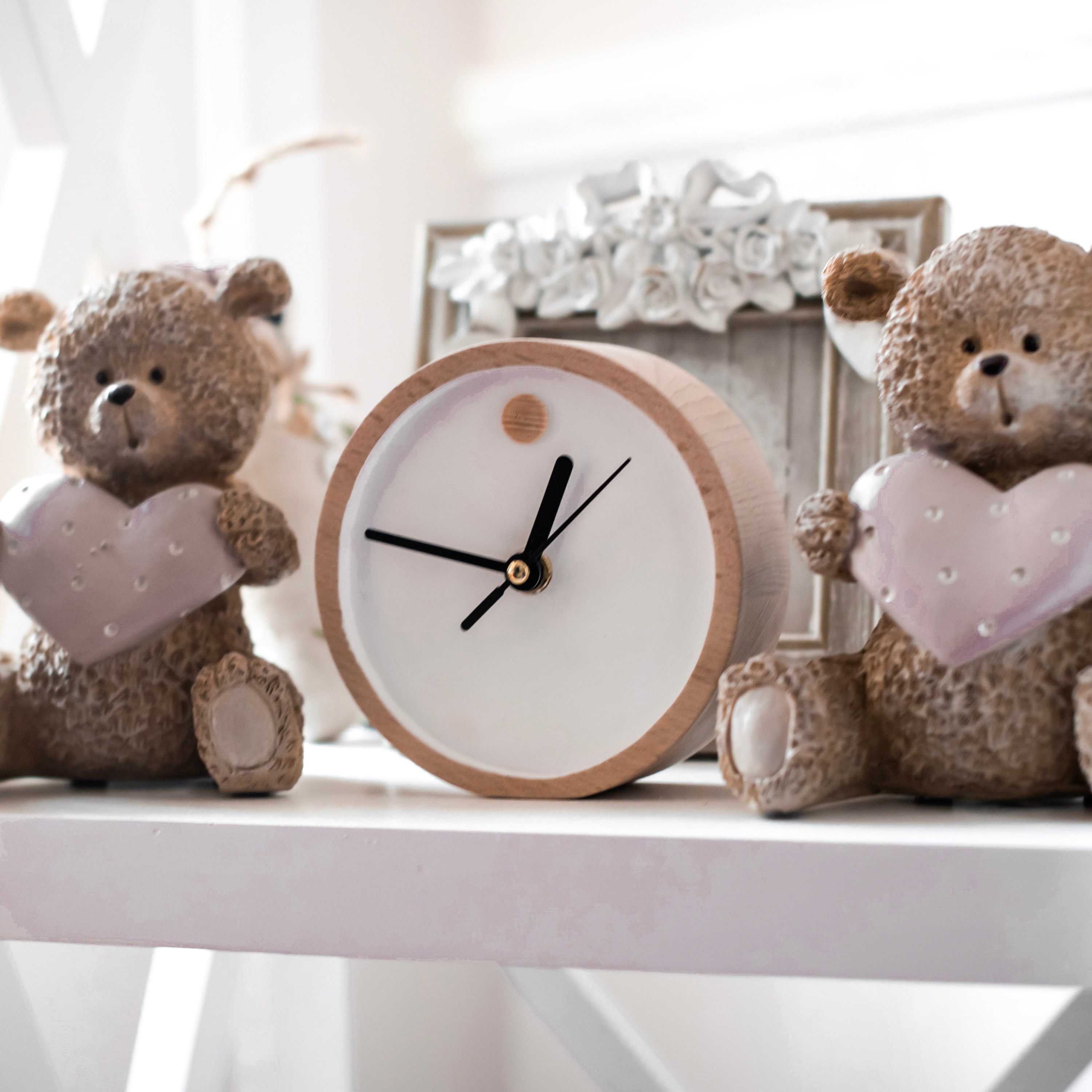 Minimalist Modern White Desk Clock Scandinavian Aesthetic | Etsy