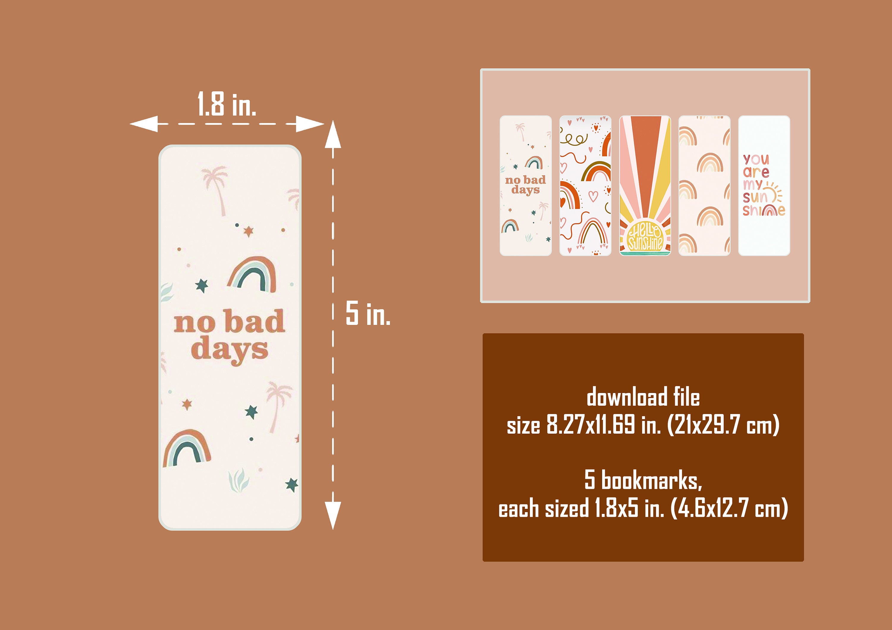 Printable Boho Bookmarks Bookmarks for Women Digital Book Mark Boho ...