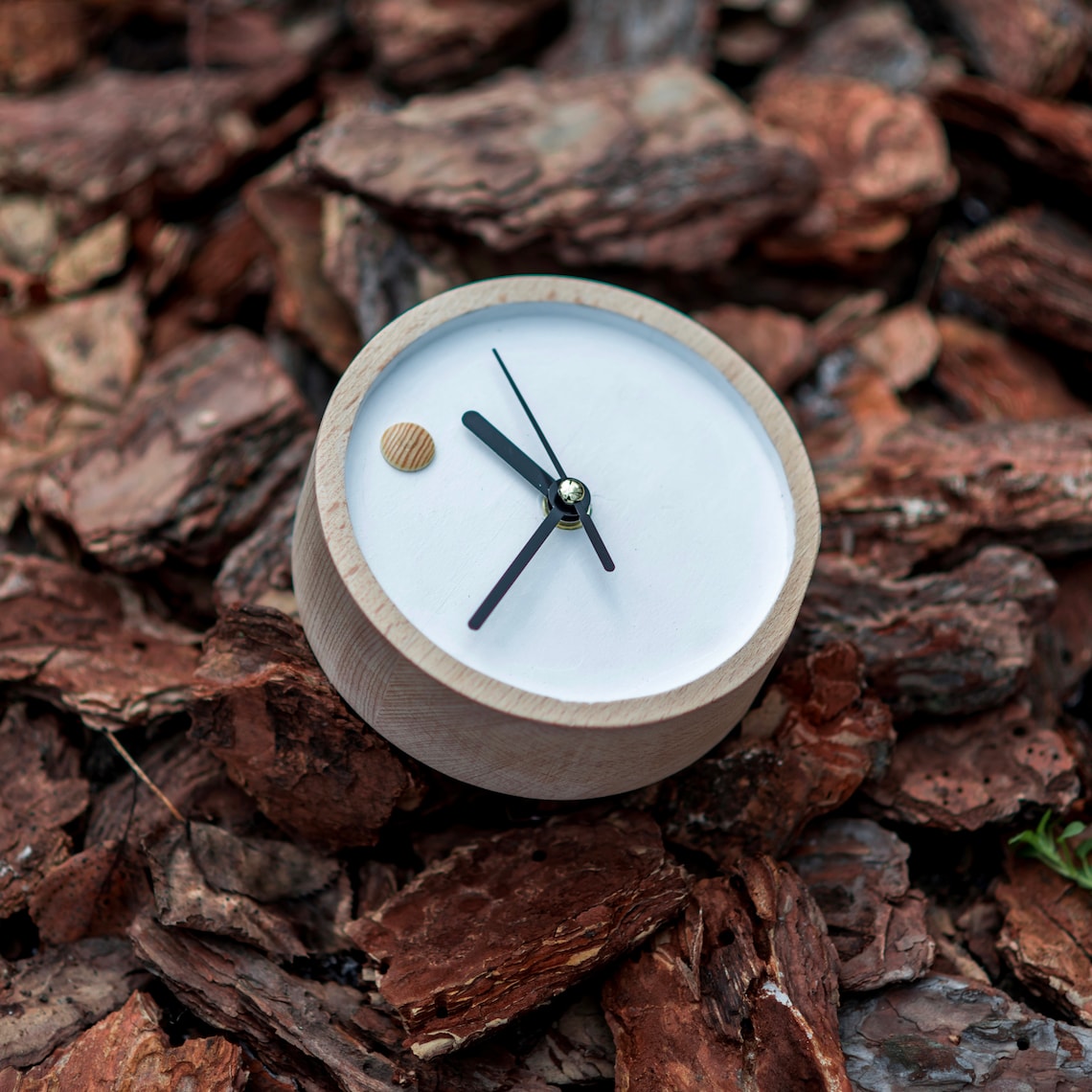 Minimalist Modern White Desk Clock Scandinavian Aesthetic | Etsy