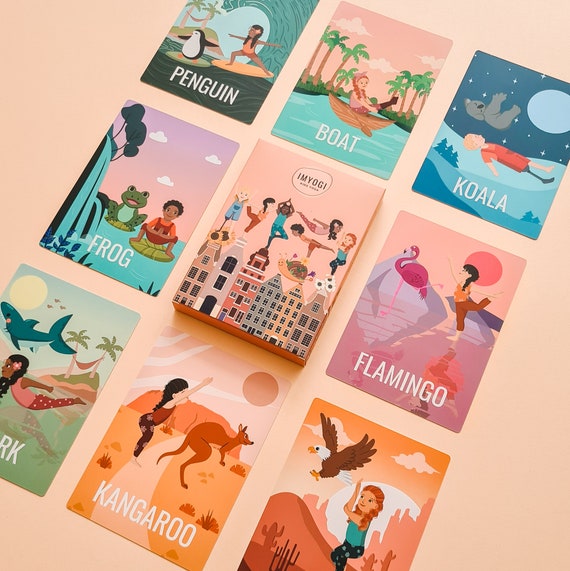 COLOR & FLOW kids yoga cards kids coloring book yoga | Etsy