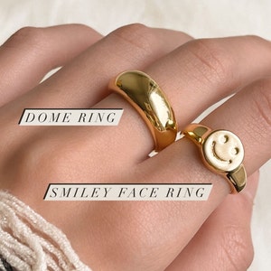 Smiley Face Ring | Smile Ring, Happy Face Ring, Adjustable Back Ring ...