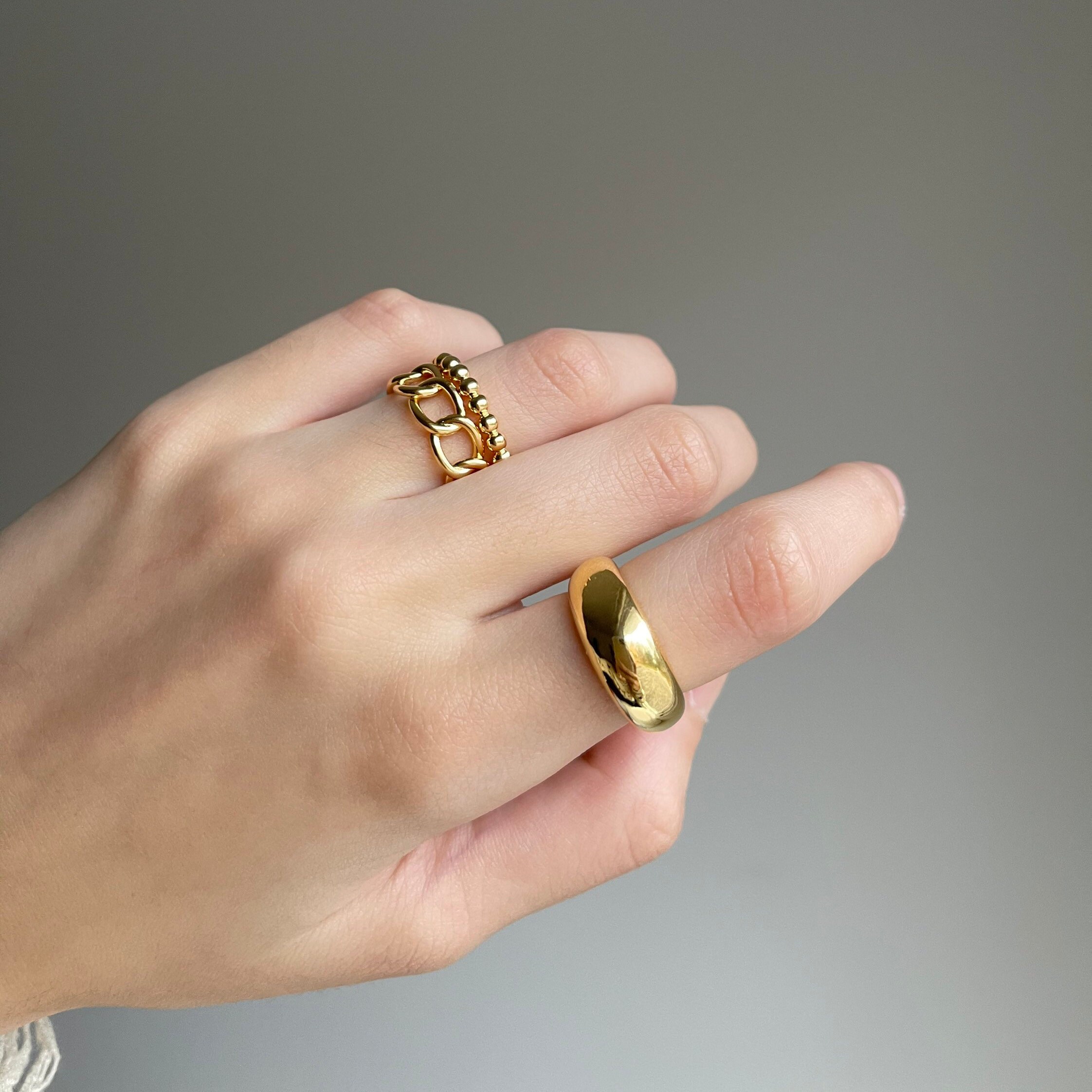 Gold Ball Ring Dainty Ball Band, Gold Minimalist Ring, Layering Ring ...