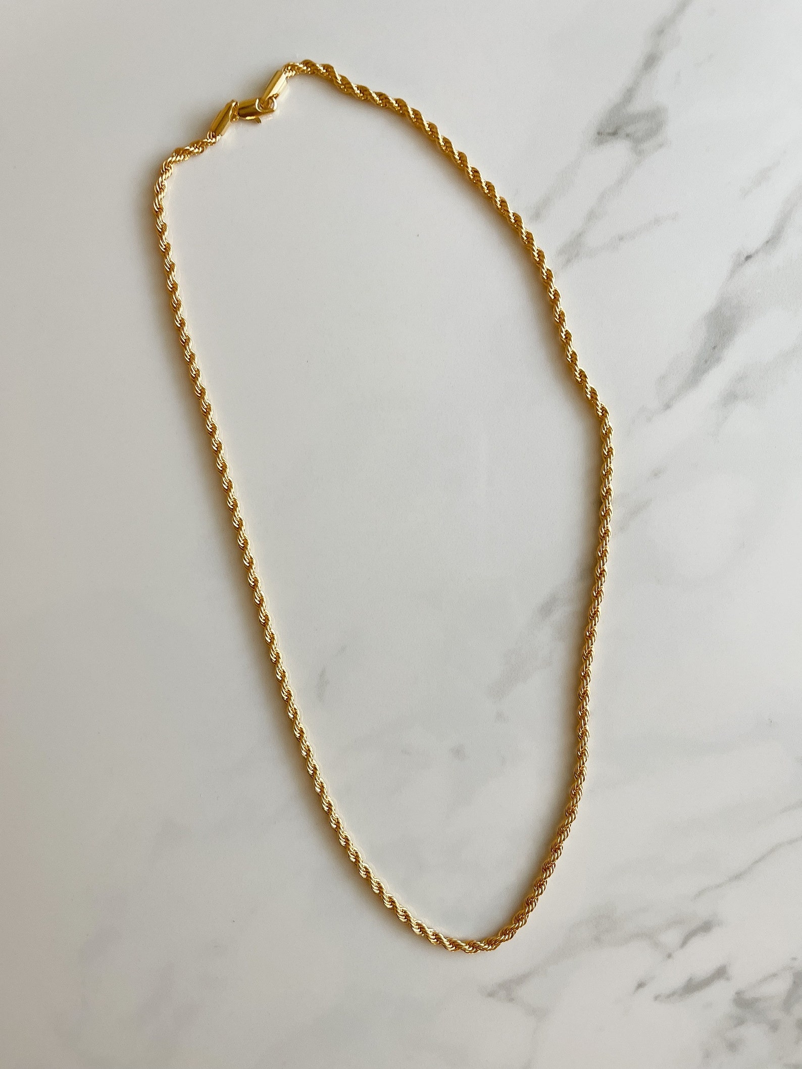 Rope Chain Necklace | Gold Plated Chunky Twisted Chain, Thick Rope Gold ...