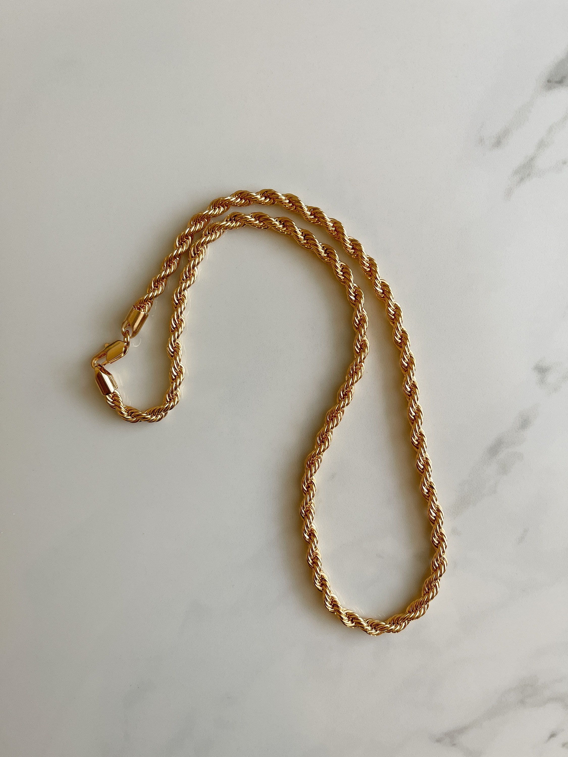 Rope Chain Necklace | Gold Plated Chunky Twisted Chain, Thick Rope Gold ...