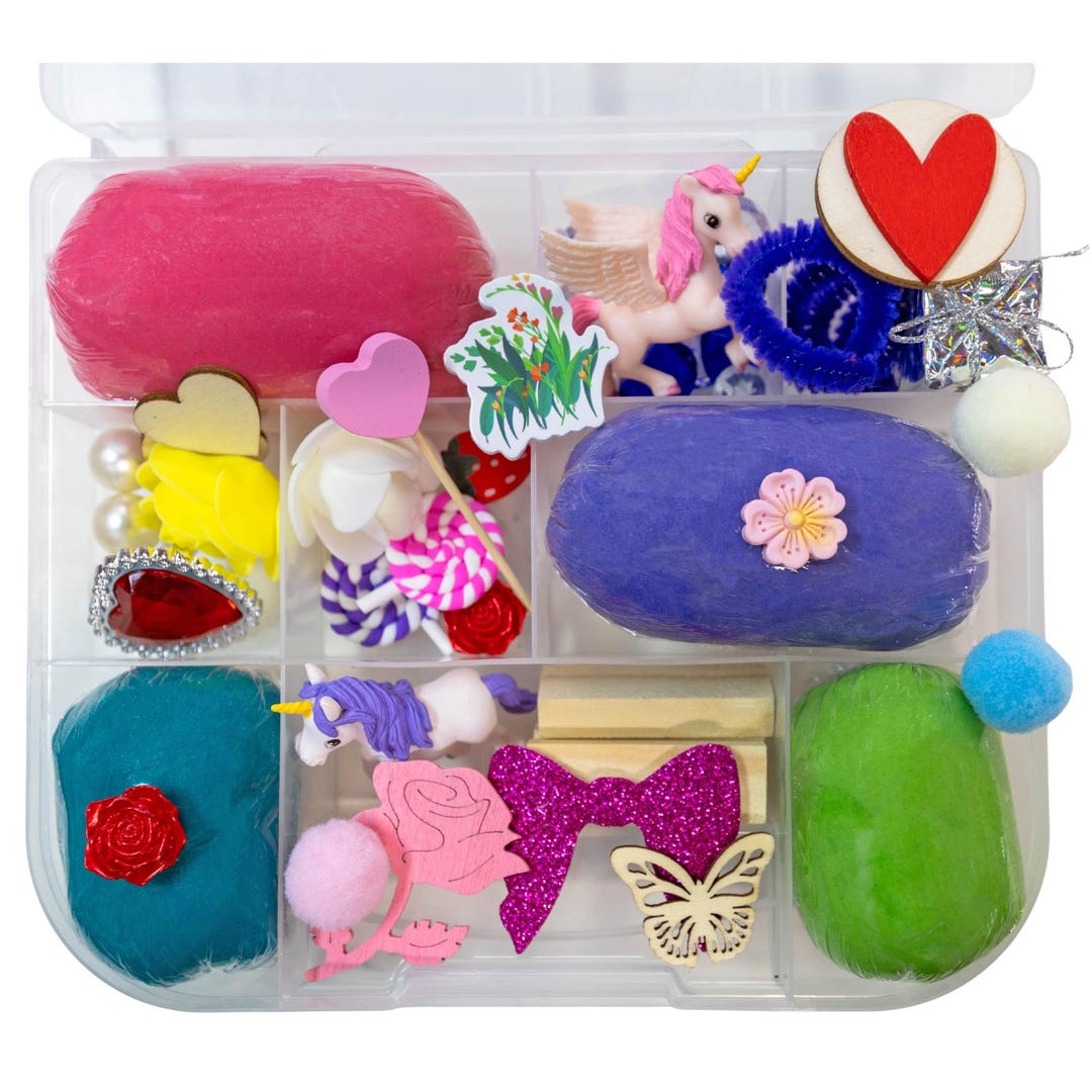 Unicorn Play Dough Kit, Playdough Kit, Unicorn Sensory Kit, Tactile ...