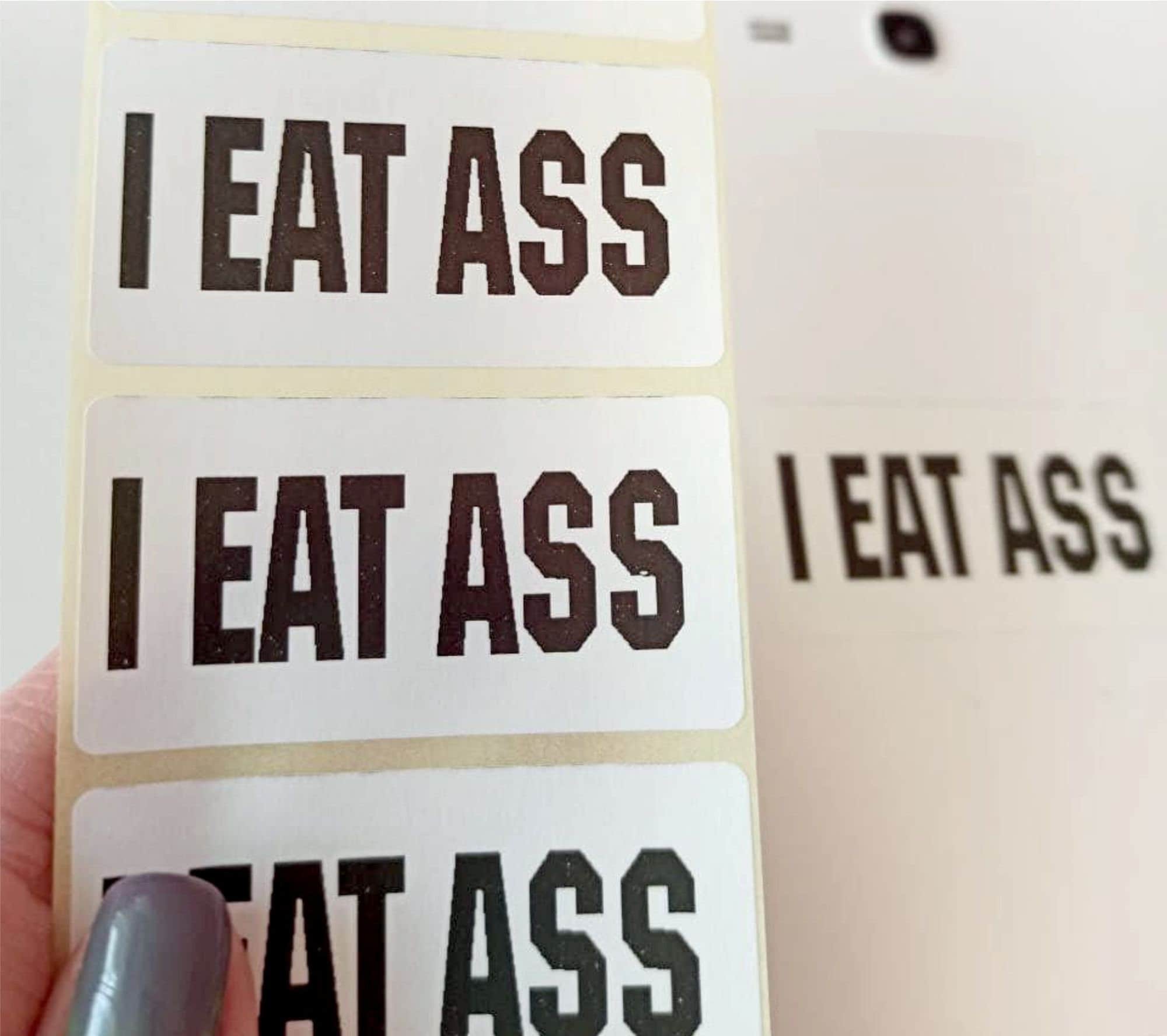 I EAT ASS sticker Joke sticker 25-50 pack sticker Decal meme ass Funny ...