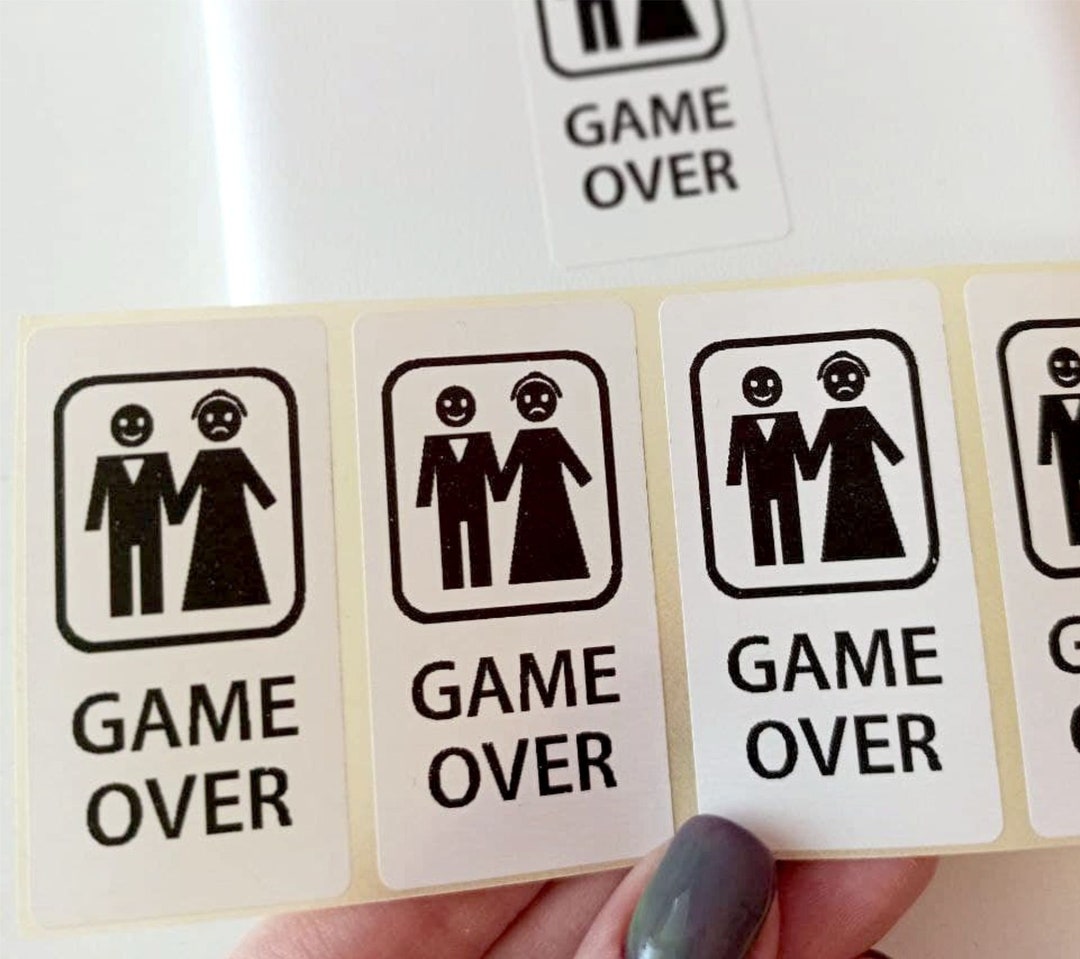 Game Over Sticker 50-250 Pack Sticker Joke Sticker Game Over Family ...
