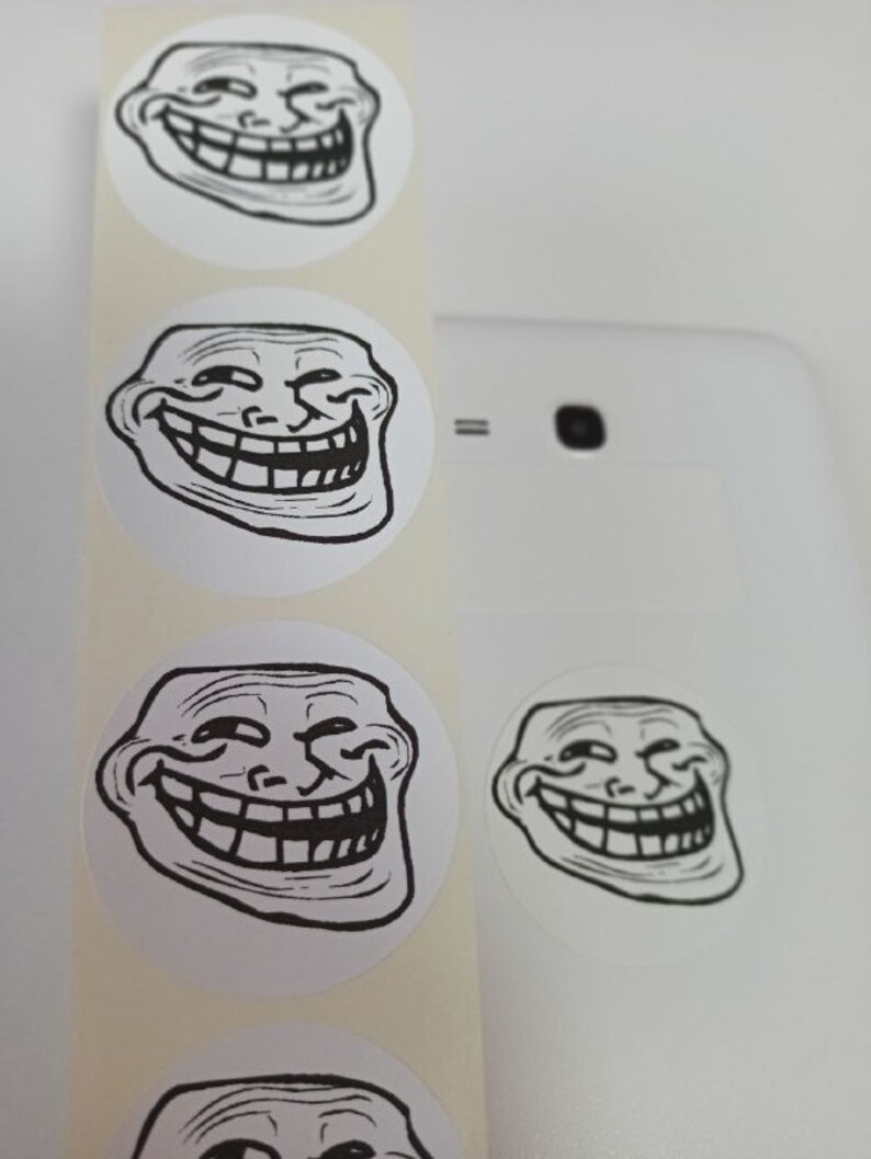 Pack Stickers TROLL FACE MEME 50-500 Gag Prank Sticker Face Meme Decal ...