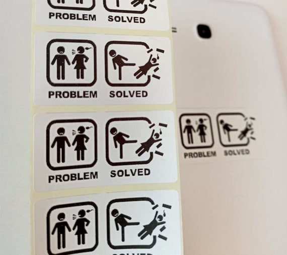 Problem Solved 500 Pack Sticker Joke Sticker Man's | Etsy