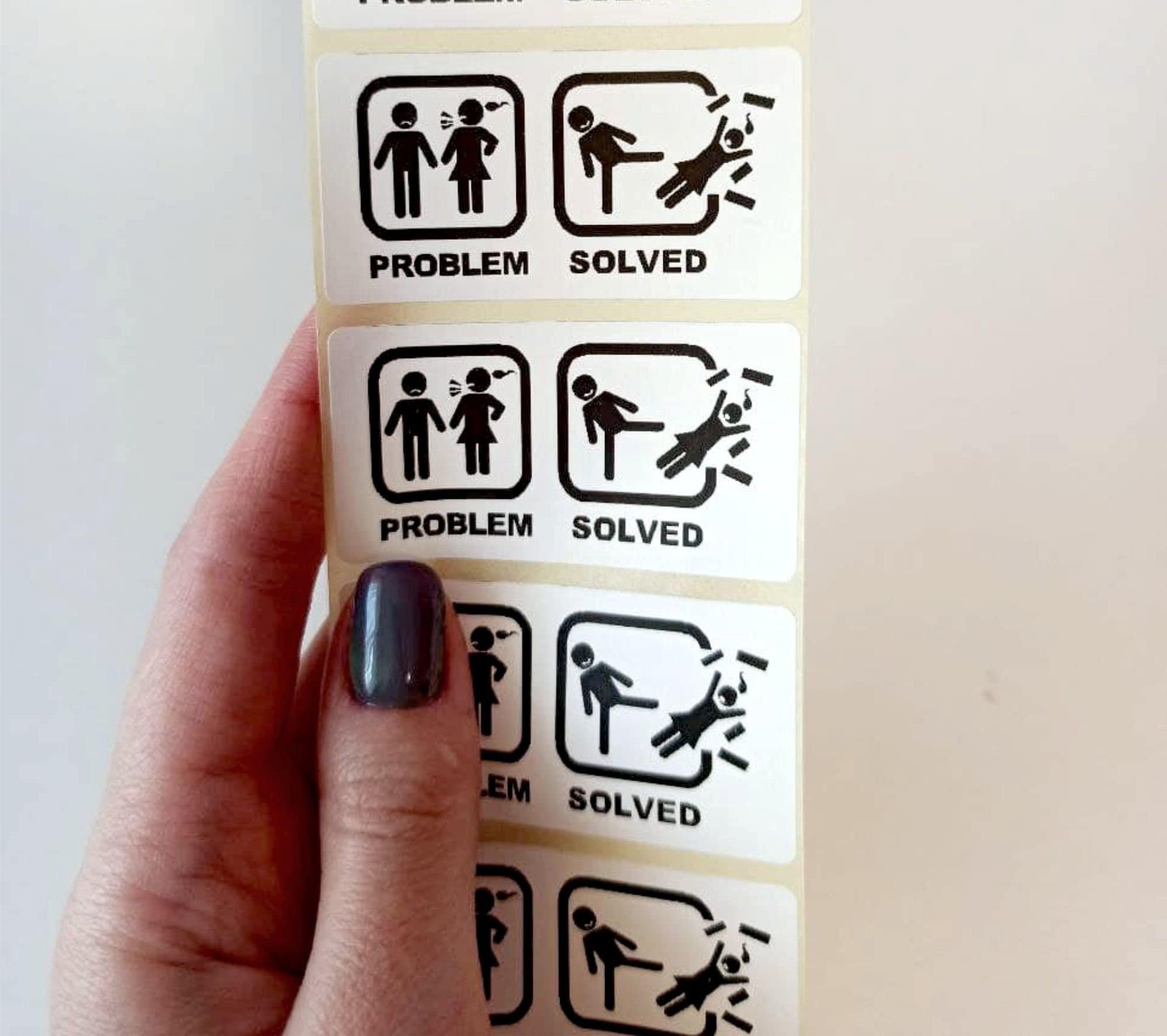 Problem Solved 500 Pack Sticker Joke Sticker Man's Divorced Gift Big ...