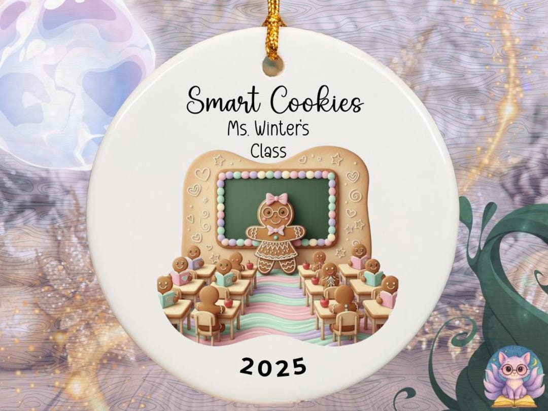 Smart Cookies Class Ornament, Gingerbread Cookie With Bow Classroom ...
