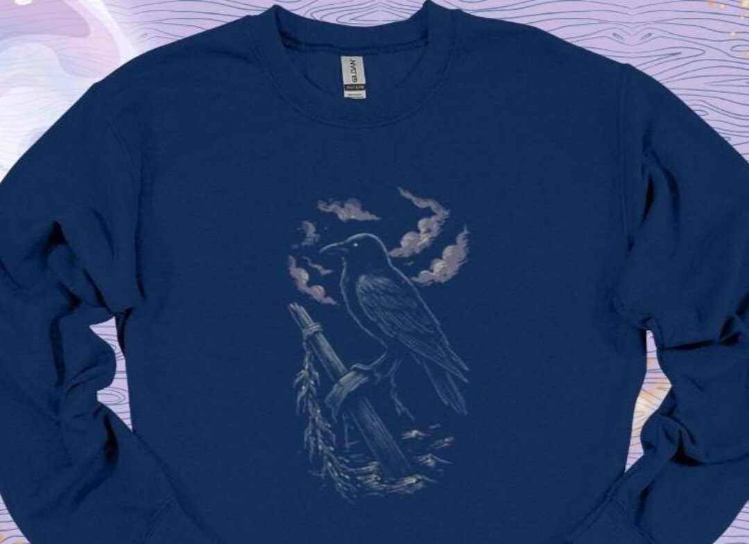 Sea Crow Familiar Shirt, Coastal Crow Tee, Magical Raven Art, Fisherman ...