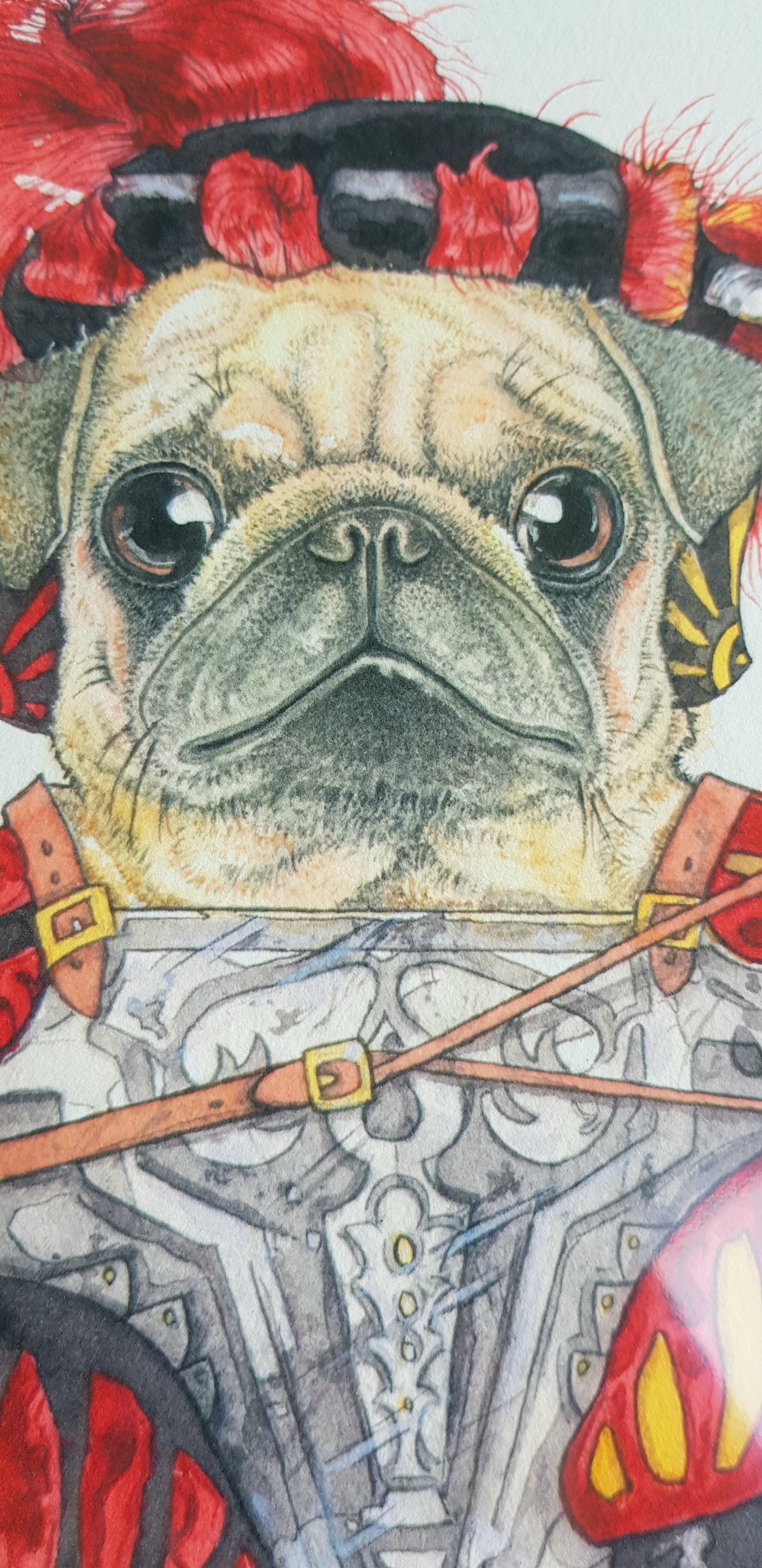 Signed & Mounted A4 Print. 'battle Pug' - Etsy