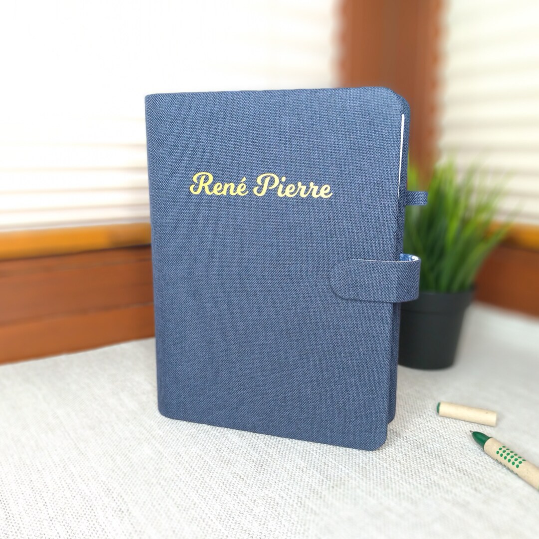 2024 Handmade Notebook Cover Personalized Linen A5 Planner Binder Cover ...