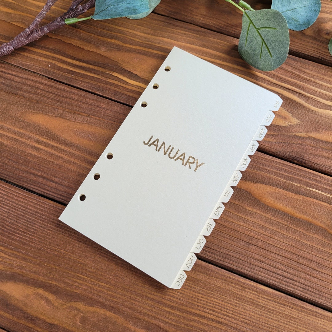 Personalized Monthly Dividers in A5, B6, A6, Personal, Pocket, Custom ...