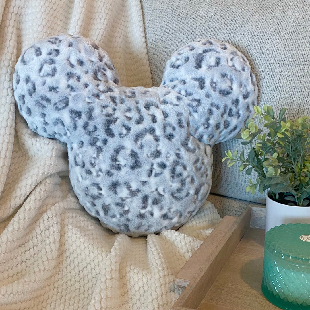 Neutral Animal Print Mickey Pillow, Disney Home Decor - Etsy