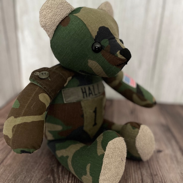 Military Uniform Memory Bear - Etsy