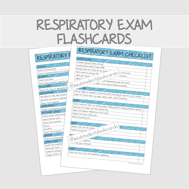 Respiratory Examination osce/clinical Exam PDF - Etsy