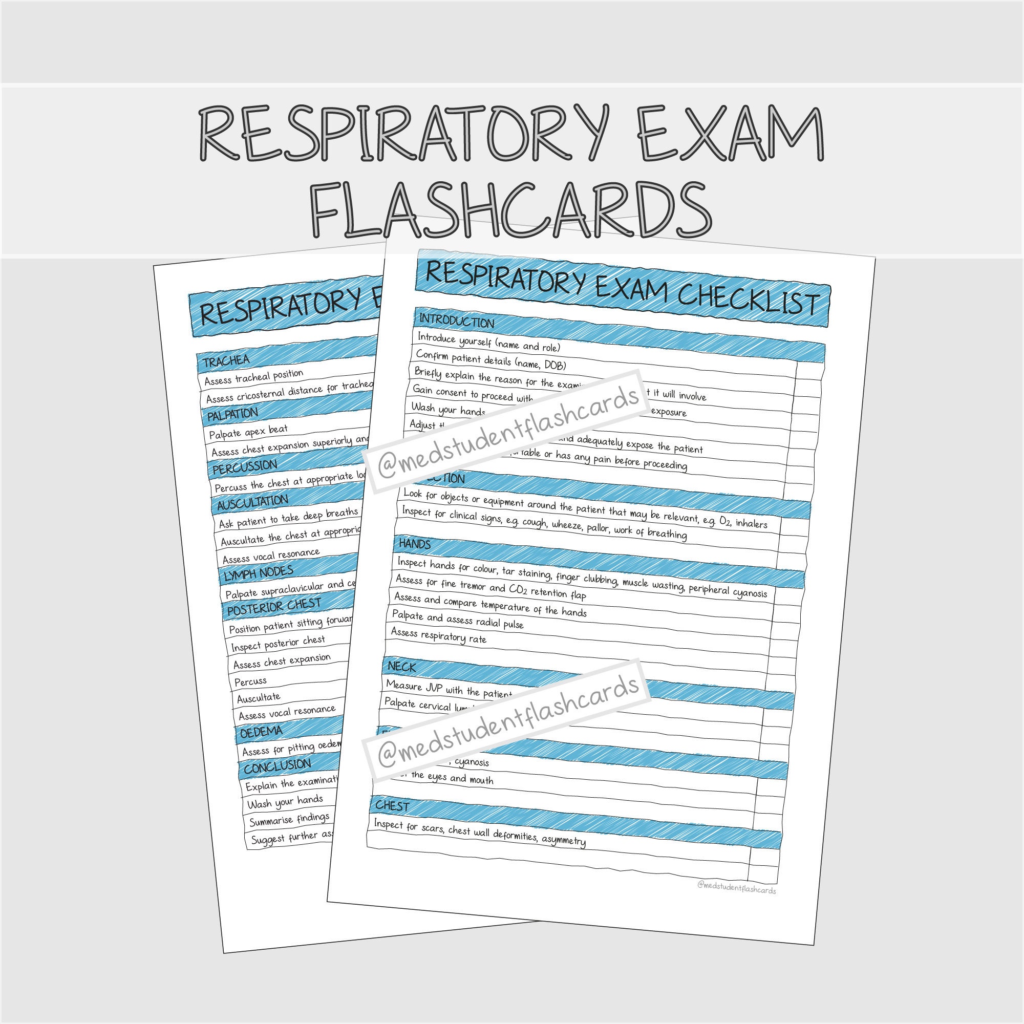 Respiratory Examination Osce Clinical Exam Pdf Etsy