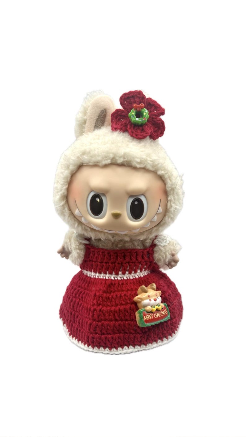 Handmade Crochet Outfit for Labubu Doll | Christmas Doll Clothes - Etsy