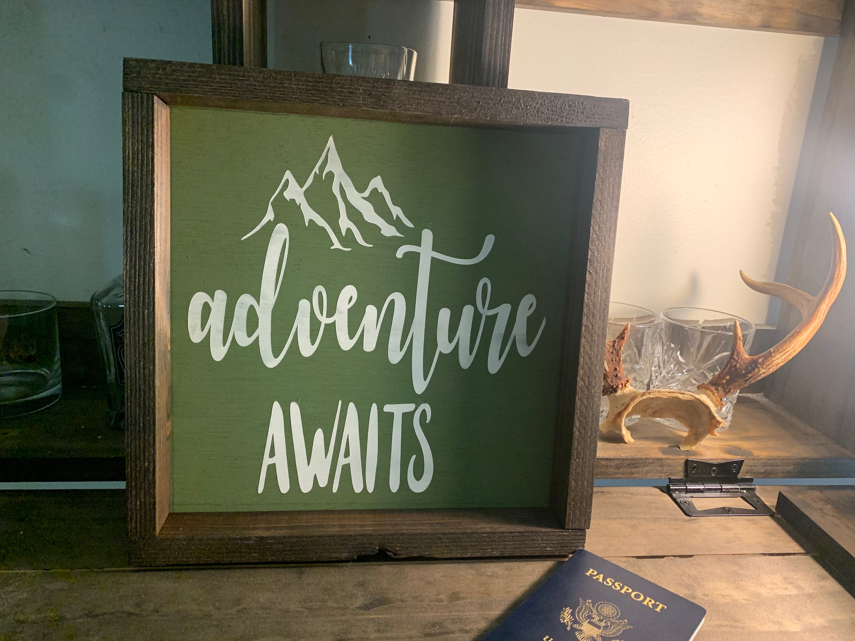 Adventure Awaits Wooden Sign - Etsy