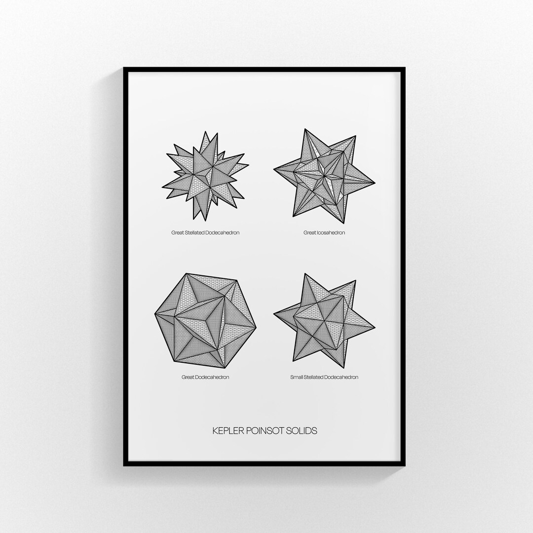 Kepler Poinsot Solids Polyhedra Geometric Print on High Quality Fine ...