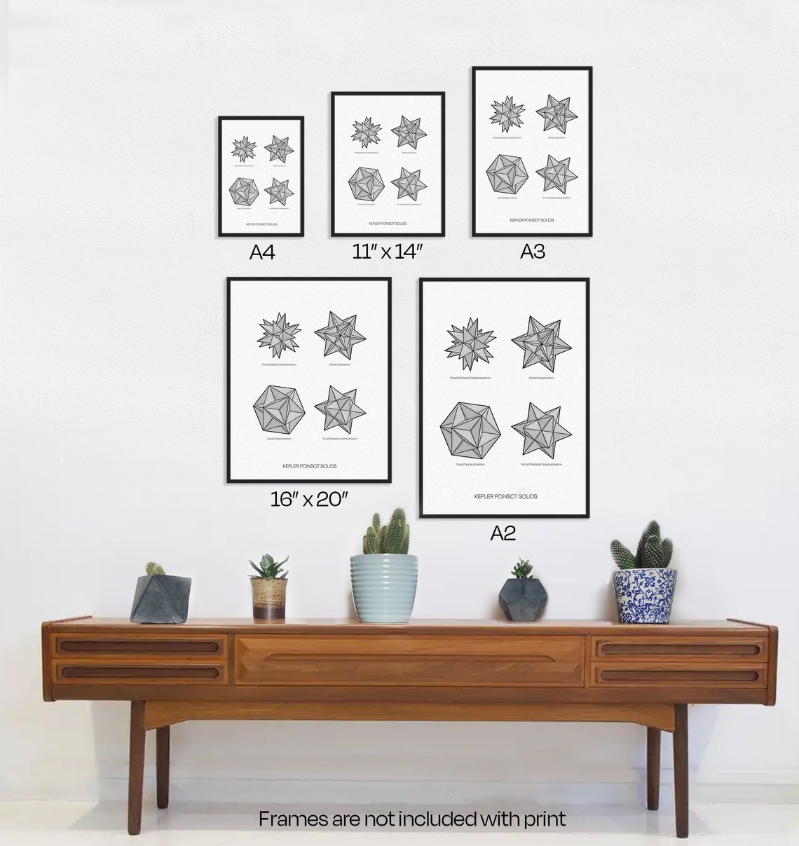 Kepler Poinsot Solids Polyhedra Geometric Print on High Quality Fine ...