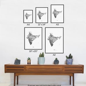 India All Roads Creative Minimal Map Print on High Quality | Etsy
