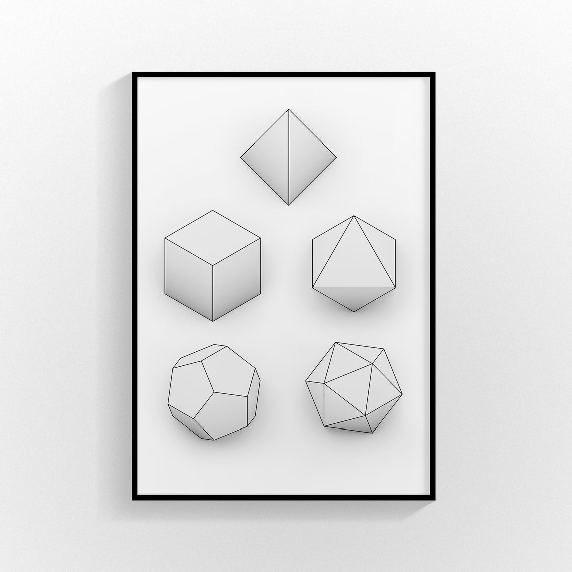 Platonic Solids Polyhedra Geometric Print on High Quality Fine Art ...