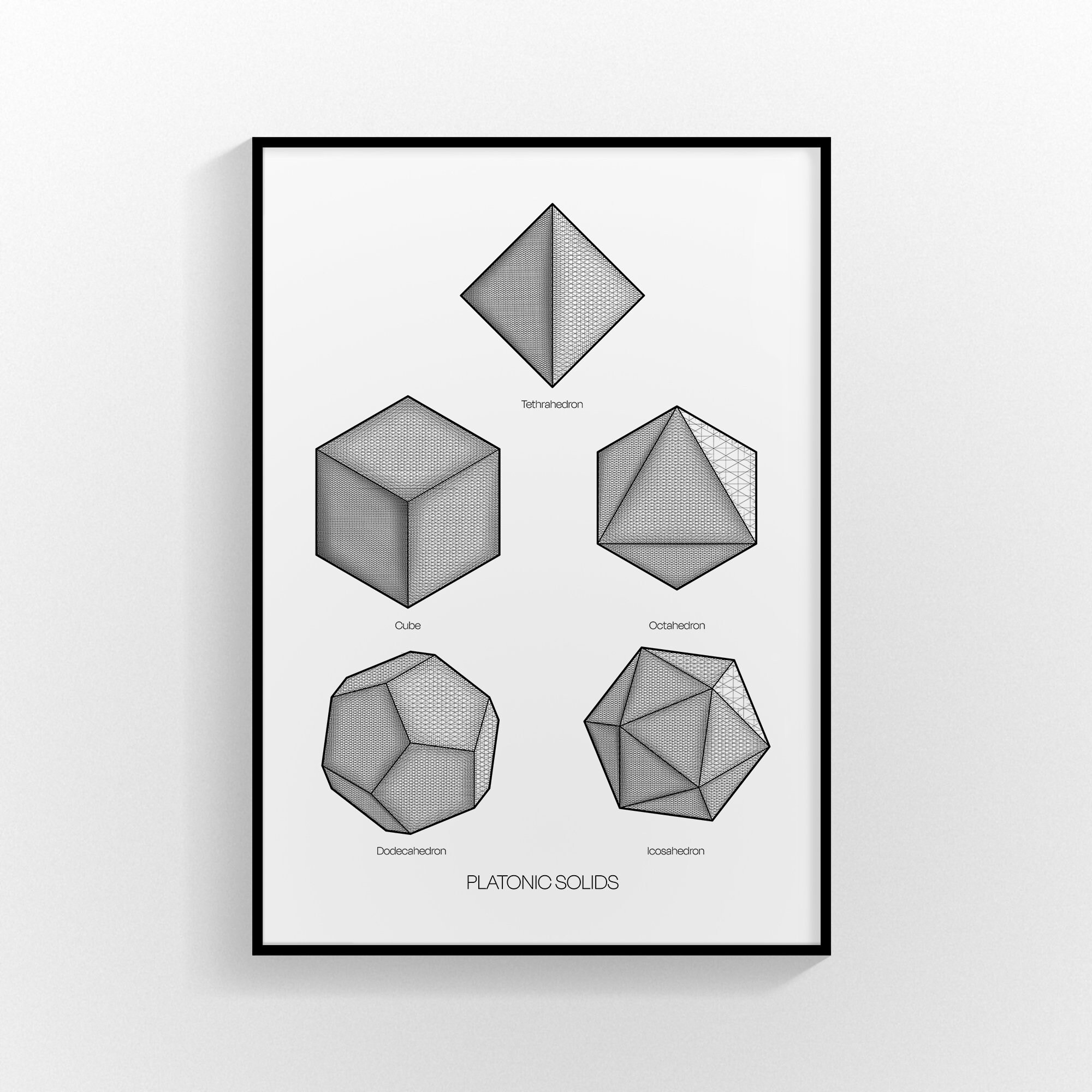 Platonic Solids Polyhedra Geometric Print on High Quality Fine Art ...
