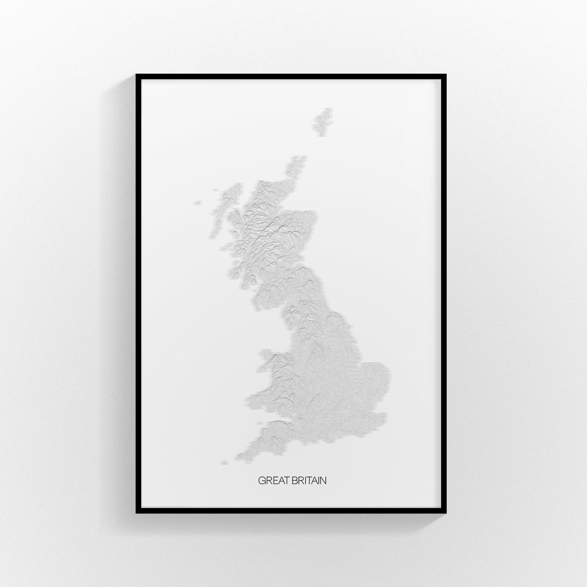 Great Britain Topographic Profiles Creative Minimal Map - Etsy UK