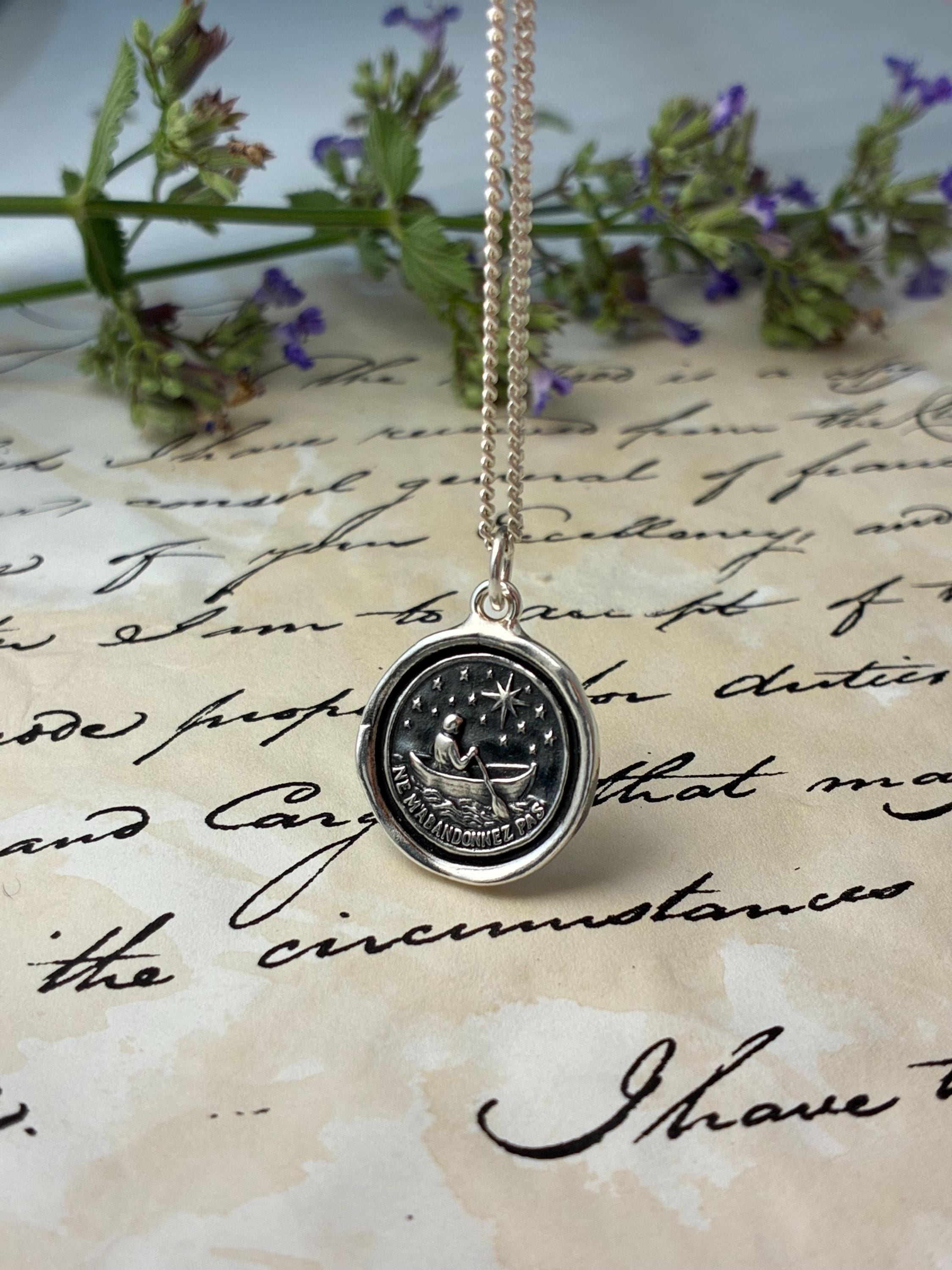 Sailor Under Stars Solid Silver Wax Seal Necklace: Hope & Guidance ...