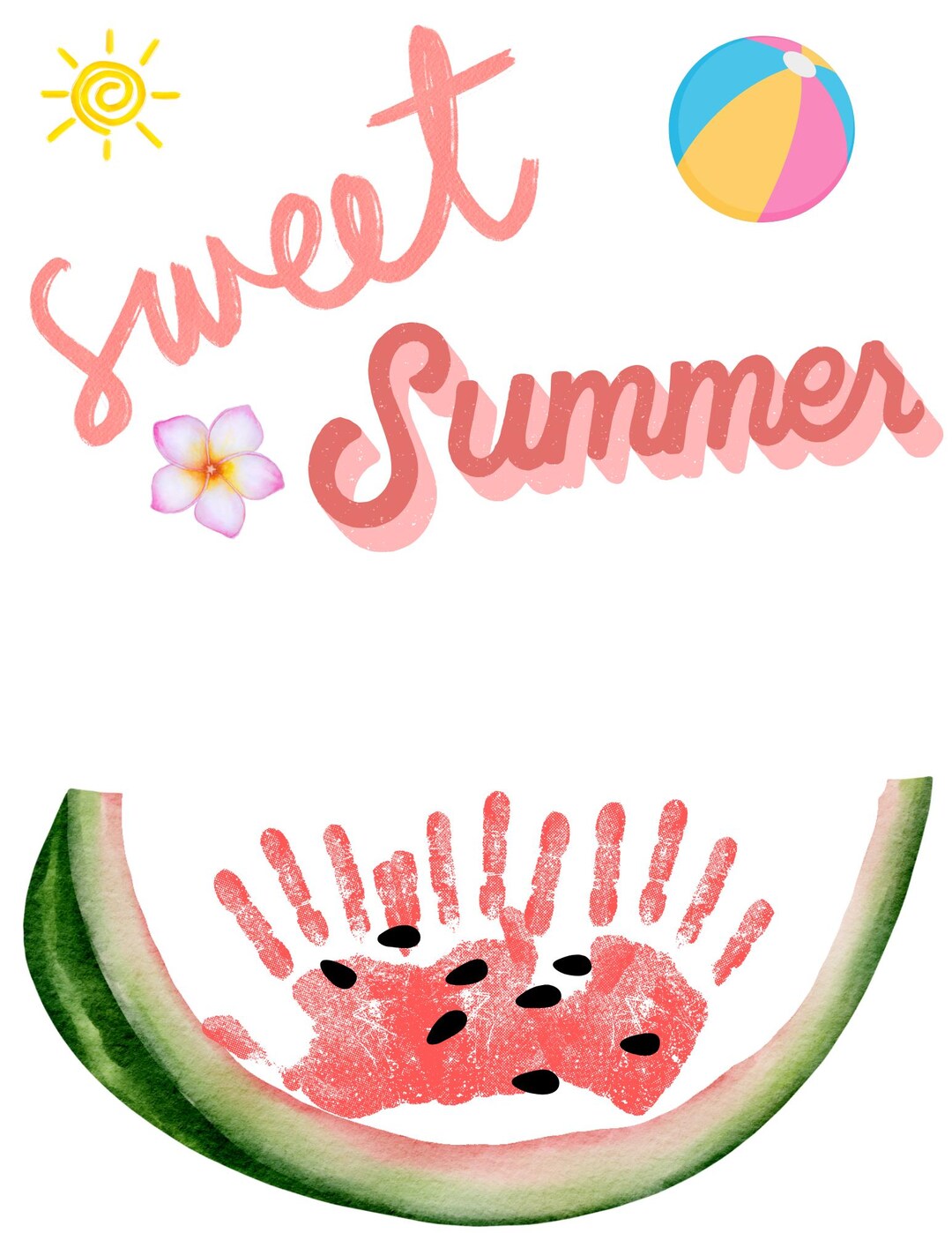 Sweet Summer Watermelon Handprint Craft, Perfect for Summer Crafts ...