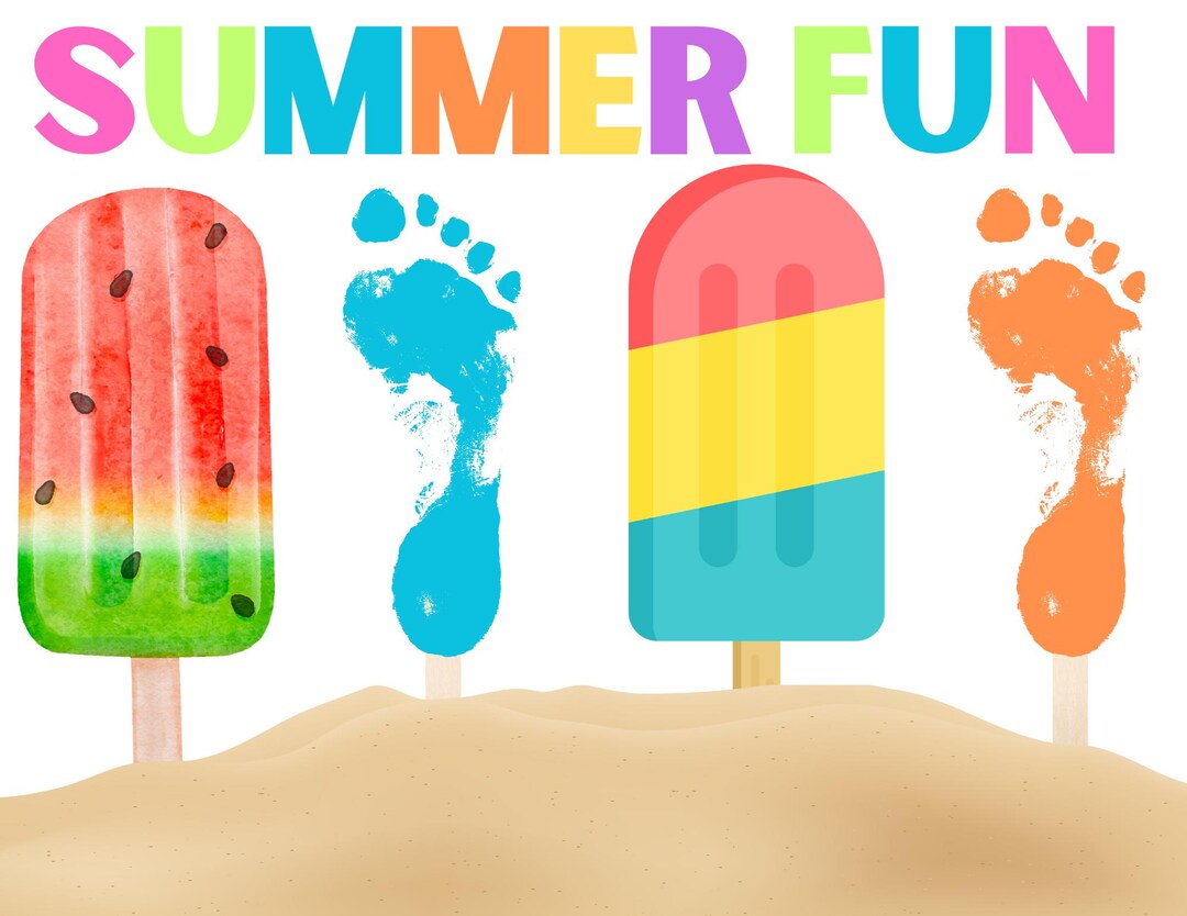 Summer Fun Popsicle Footprints. DIY Perfect for Toddlers, Baby. Daycare ...