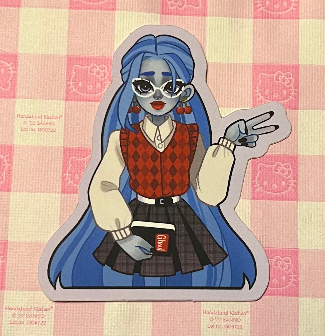 Studious Blue Hair Girl Sticker - Etsy
