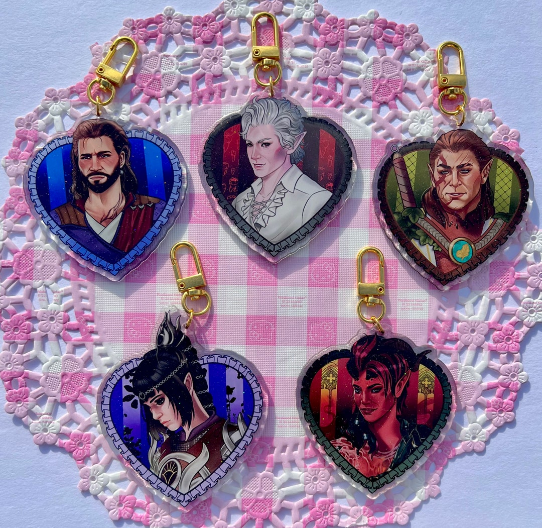 BG3 Frilly Heart Portrait Keychains - Etsy